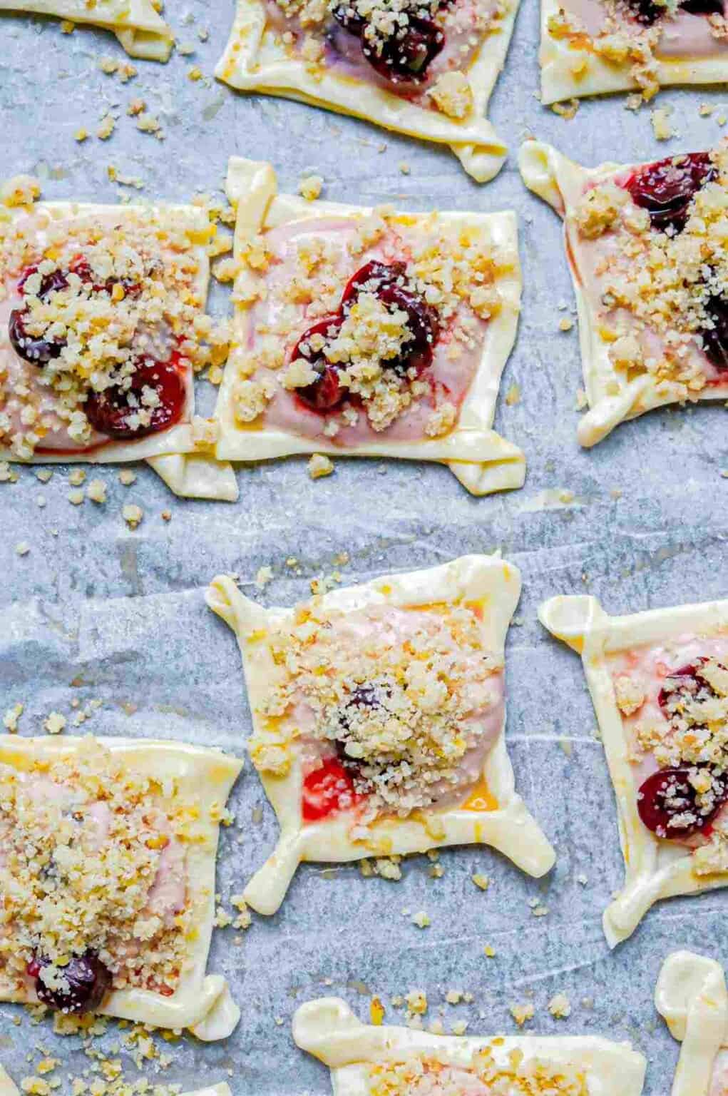 Cherry Cheese Danishes with Walnut Crumble - Cristina's Kitchen