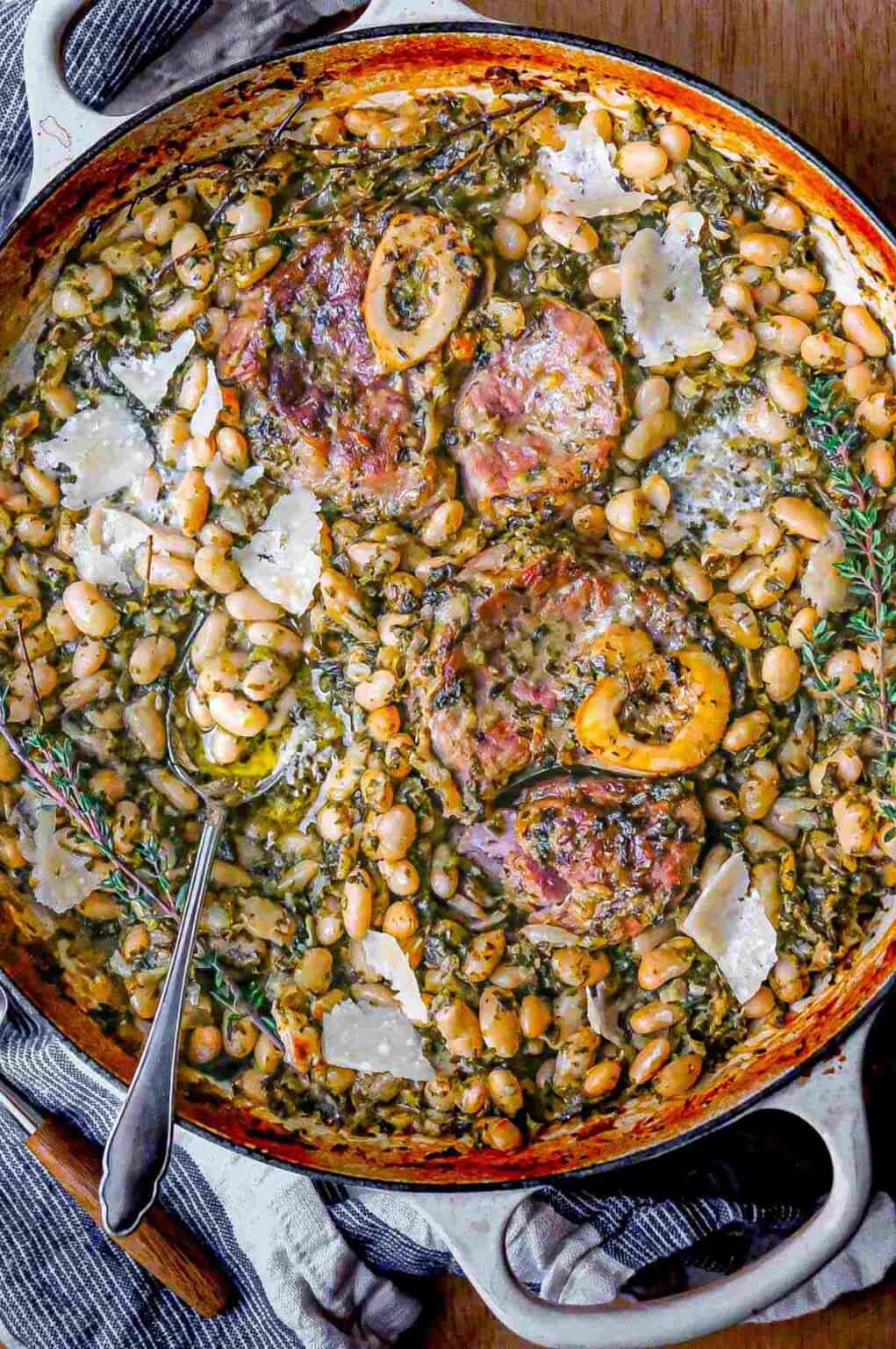 Braised Veal Shanks with White Beans & Kale - Cristina's Kitchen