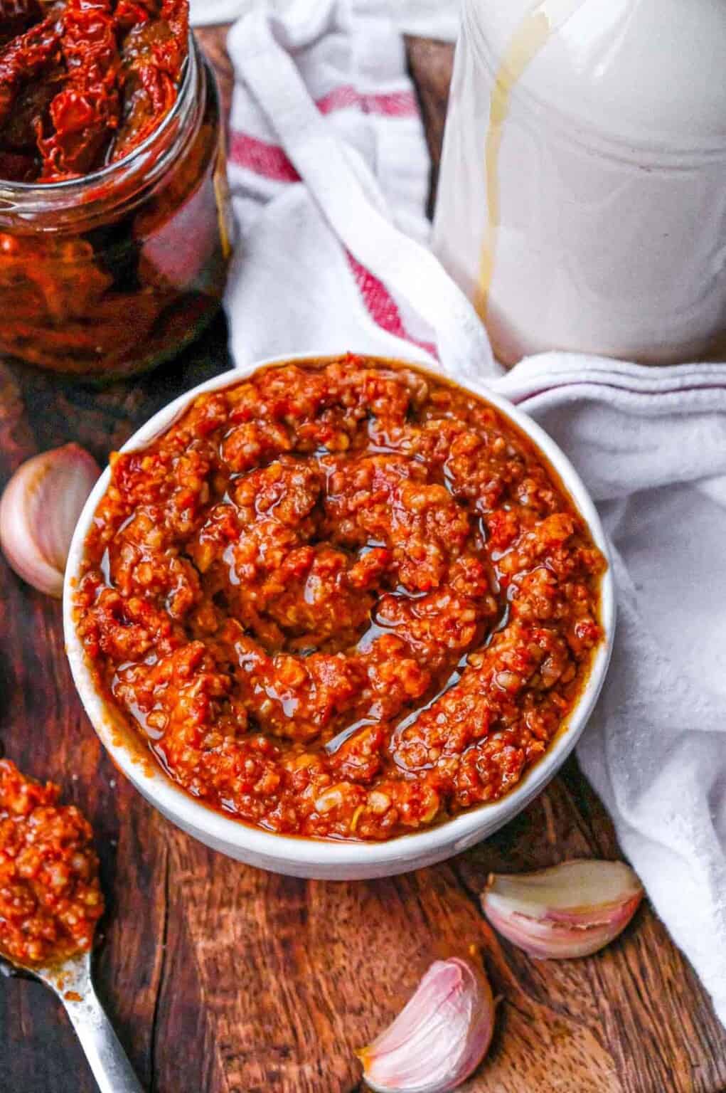 Classic Red Pesto (Sun Dried Tomato Pesto) - Cristina's Kitchen