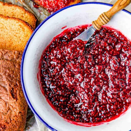 Homemade Raspberry Preserves in Syrup - Cristina's Kitchen