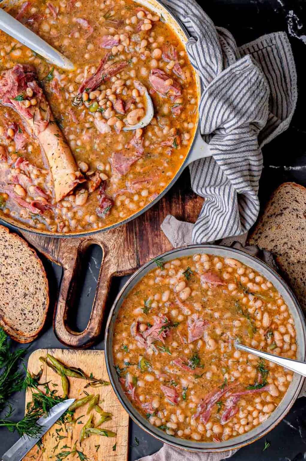 White Beans and Ham Hock Soup (Instant Pot friendly) - Cristina's Kitchen